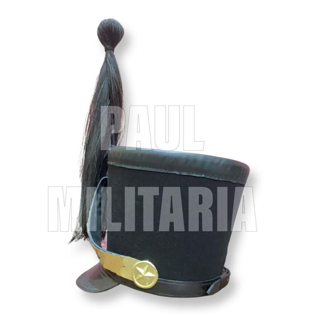 Napoleonic Hussars Black Brunswick Shako with Horsehair Plume