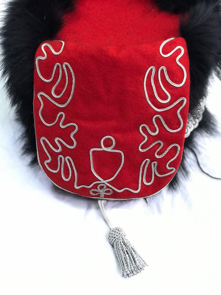 French Napoleonic Hussars Colback silver Lined Flap