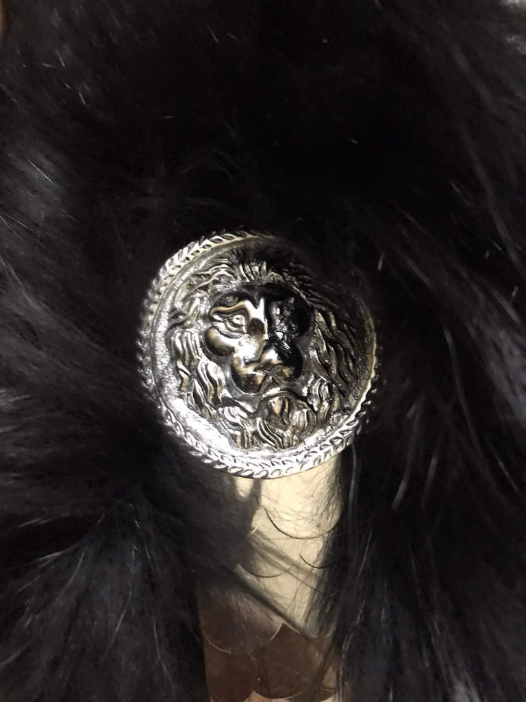 French Napoleonic Hussars Colback silver Lined Flap