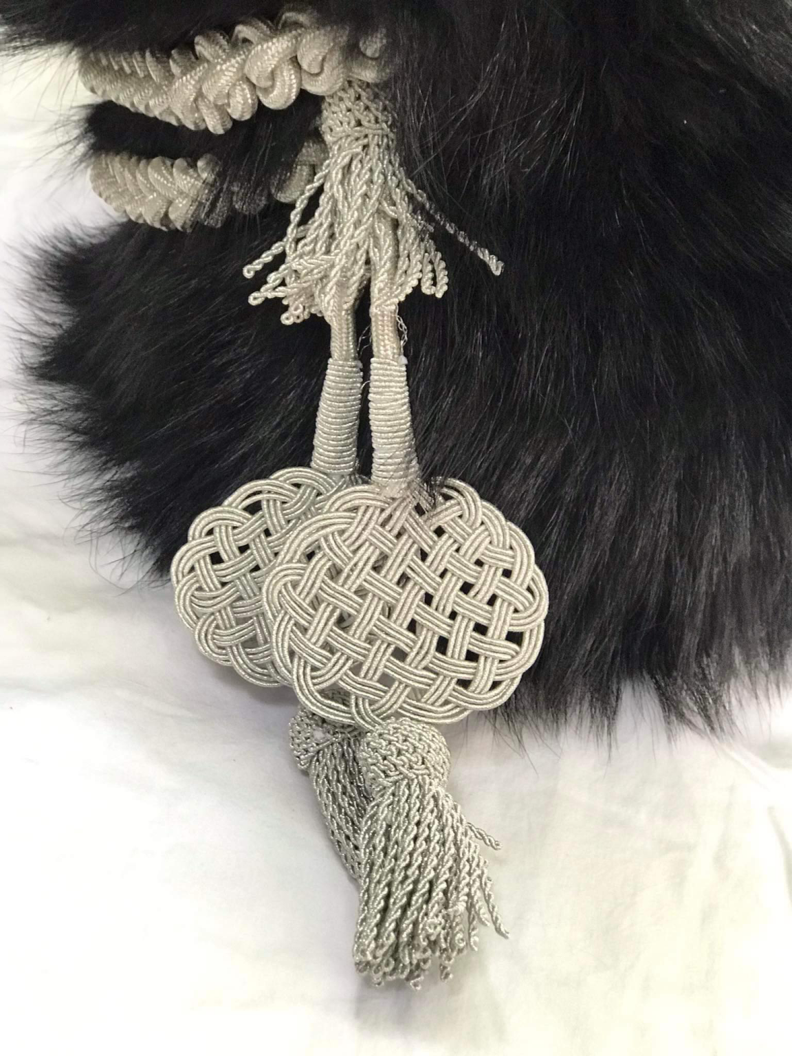 French Napoleonic Hussars Colback silver Lined Flap