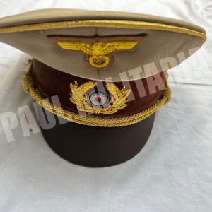 WW2 German Army Hitler Visor Cap – Khaki