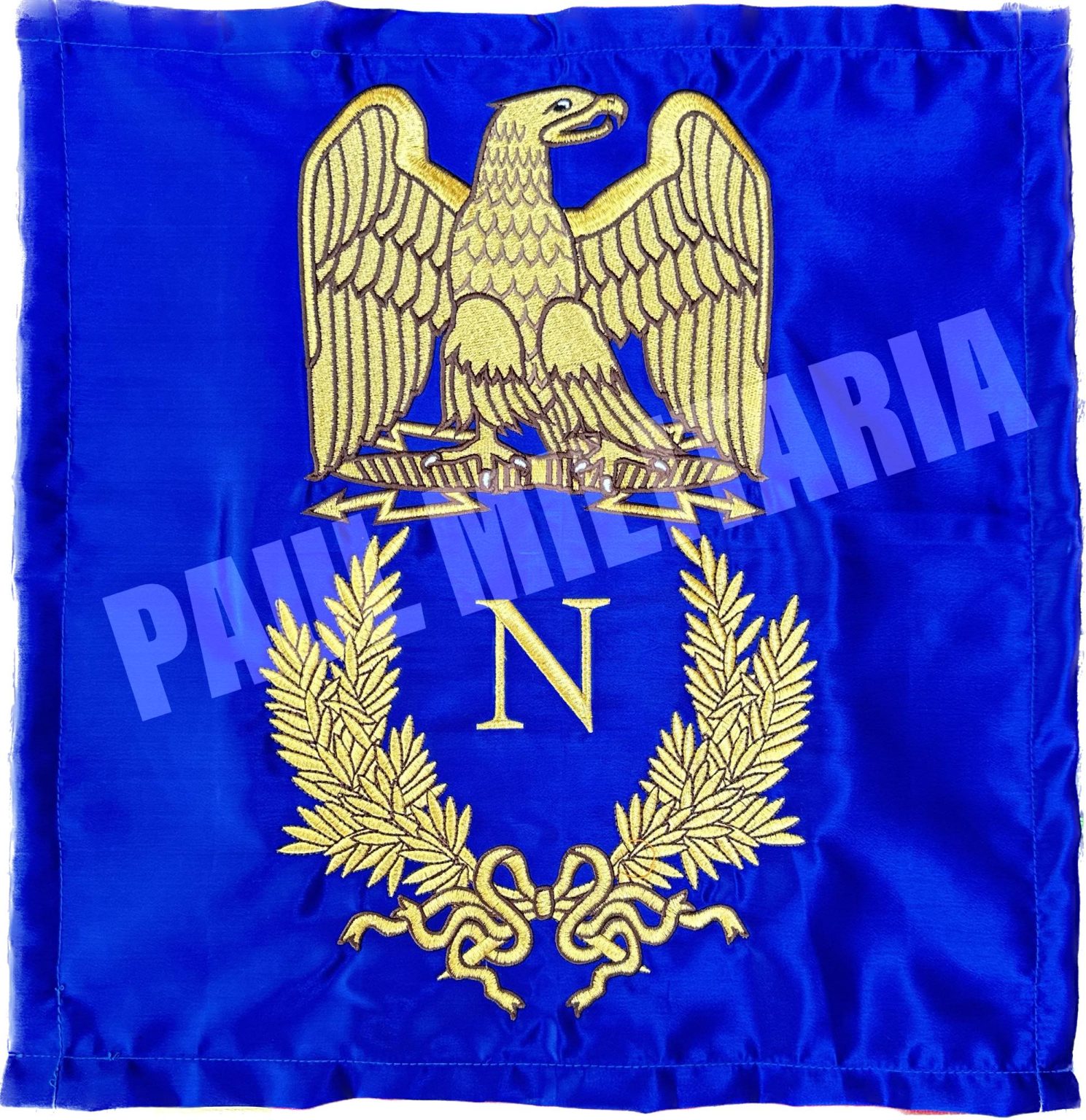 French Napoleonic Imperial Eagle Banner White/Blue